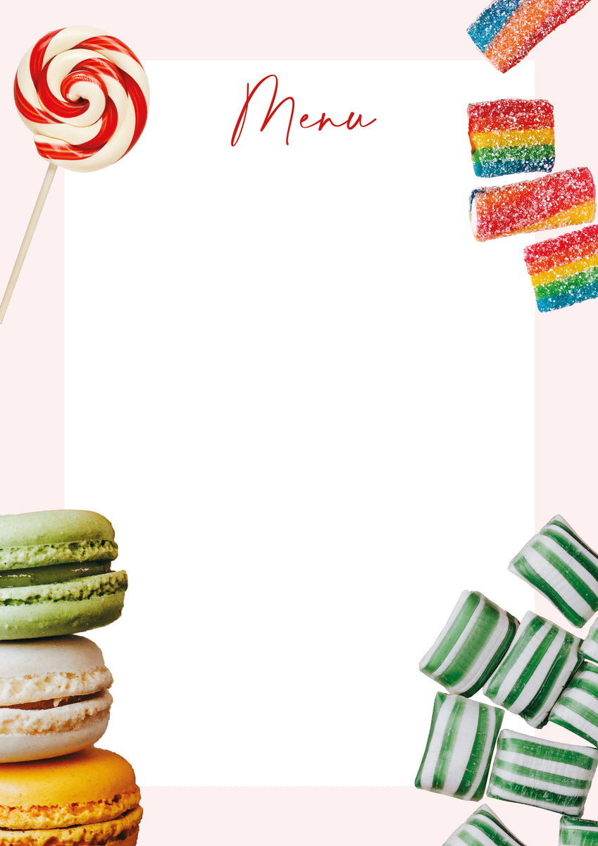 At The Sweet Shop Menu Cards X 10 – Atelier Raff